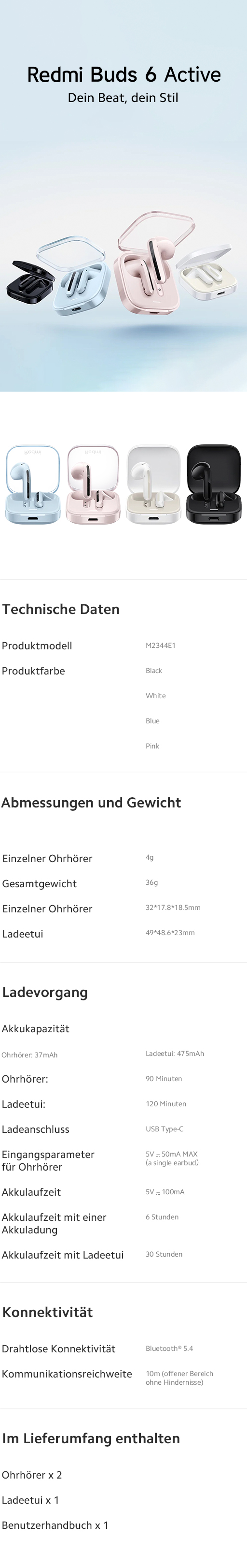 Redmi Buds 6 Active - JETZT im autorisierten Onlineshop kaufen ...