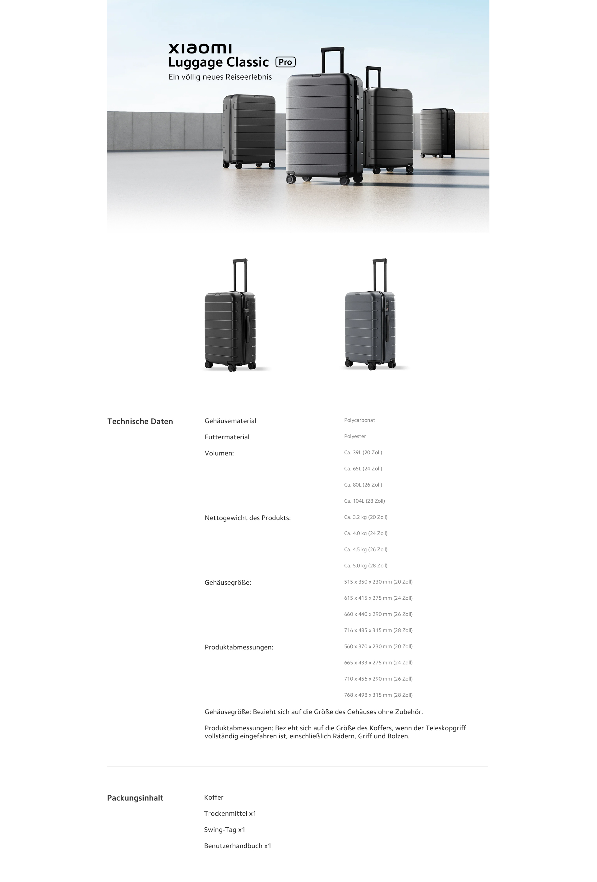 Xiaomi Luggage Classic Pro 26" - JETZT im autorisierten Onlineshop ...