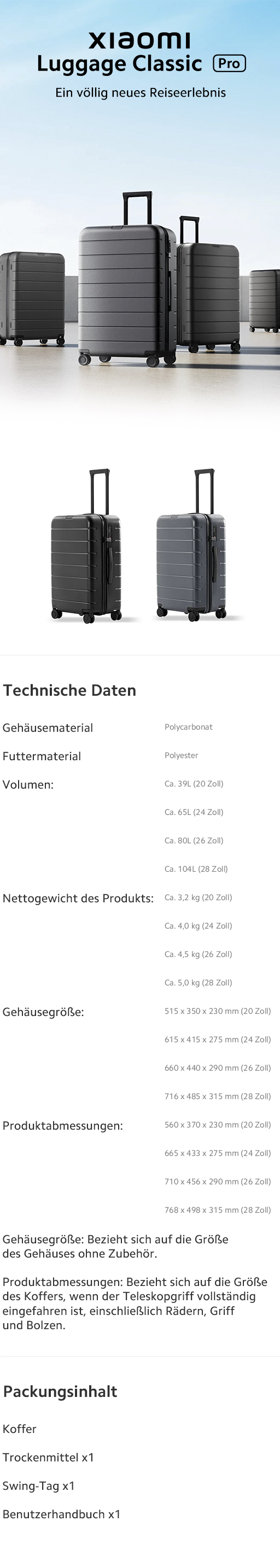 Xiaomi Luggage Classic Pro 28" - JETZT im autorisierten Onlineshop ...