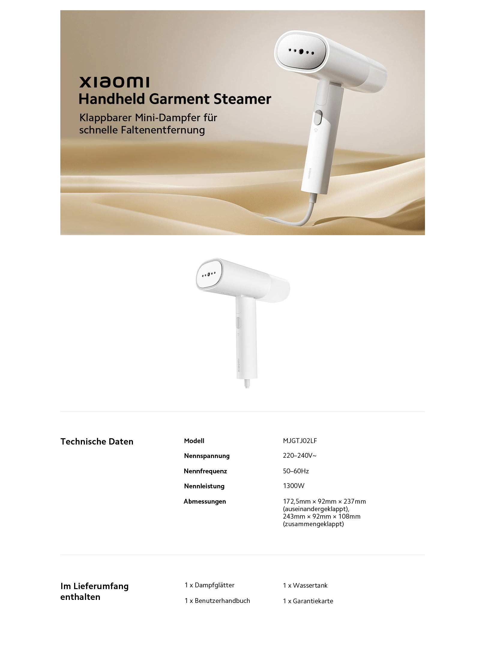 Xiaomi Handheld Garment Steamer - JETZT im autorisierten Onlineshop ...